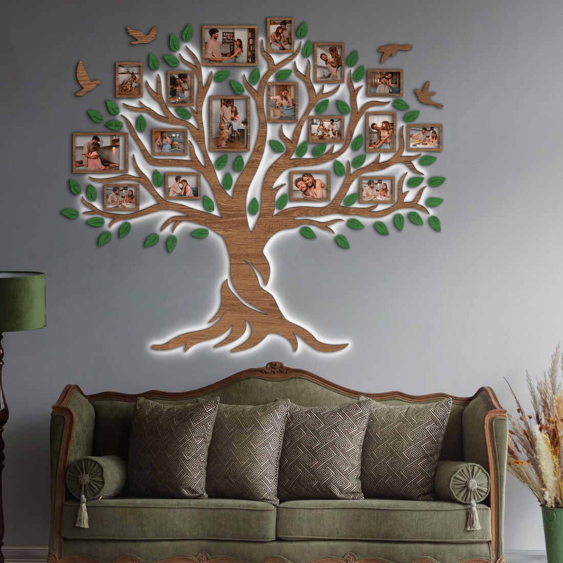 LED Family tree with Birds – JustLikeWood